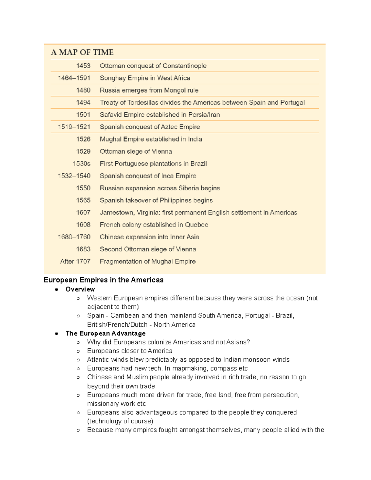 Chapters 13 and 14 Notes - European Empires in the Americas Overview ...