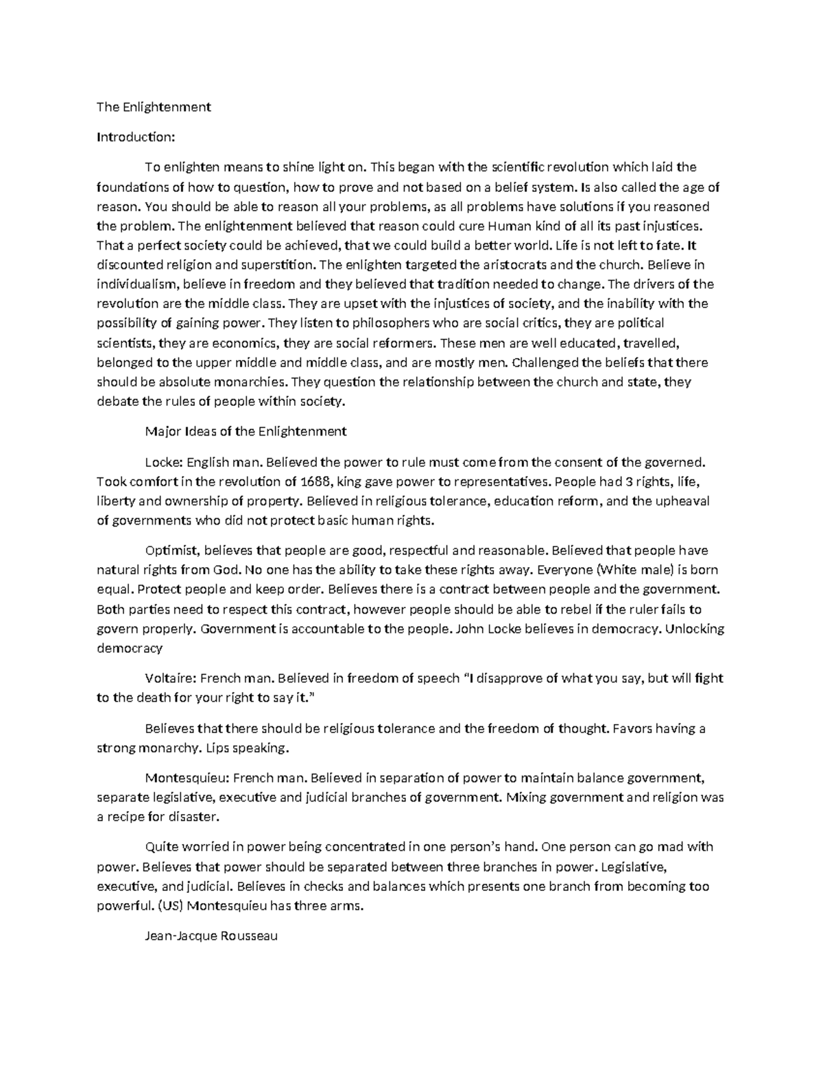 The Enlightenment - The Enlightenment Introduction: To enlighten means ...