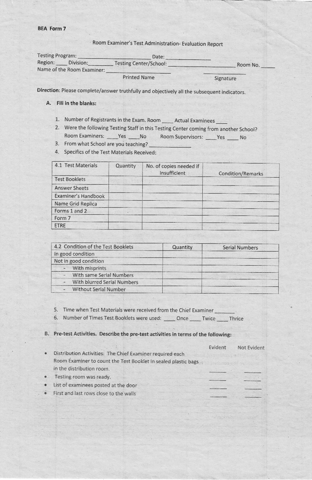 BEA-Forms 1-2 & 7 - BEA Form - BEA Form 7 Room Test Evaluation Report ...