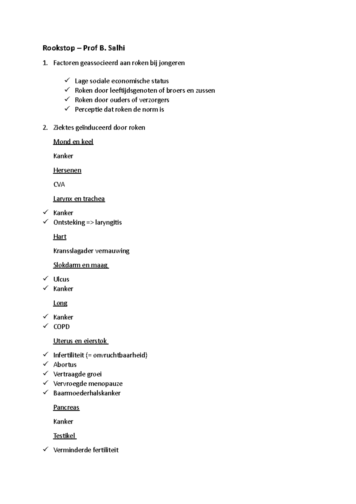 Rookstop - Salhi 1. Factoren geassocieerd aan roken bij jongeren Lage ...