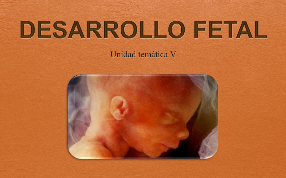UT5 - Desarrollo Fetal - Resumen Embriologia - El desarrollo fetal comprende de la novena semana ...