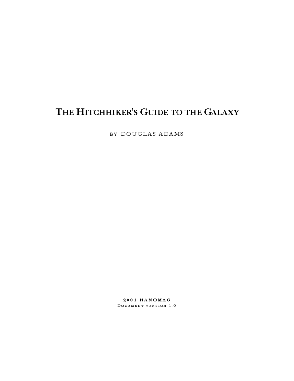 Adams douglas the hitchhikers guide to the galaxy - Egitim Sosyolojisi ...