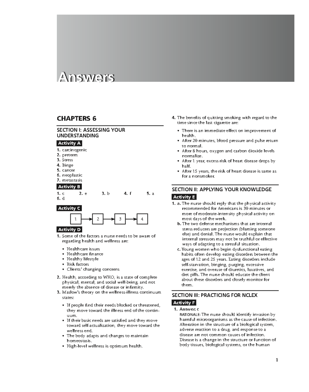 ASW Chapter 06 - notes - 1 Answers CHAPTERS 6 Section i: ASSeSSing Your ...