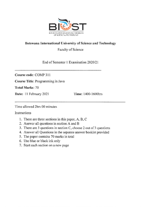 Comp 101 Test 2016-17 marking key final - Supplementary - Botswana ...
