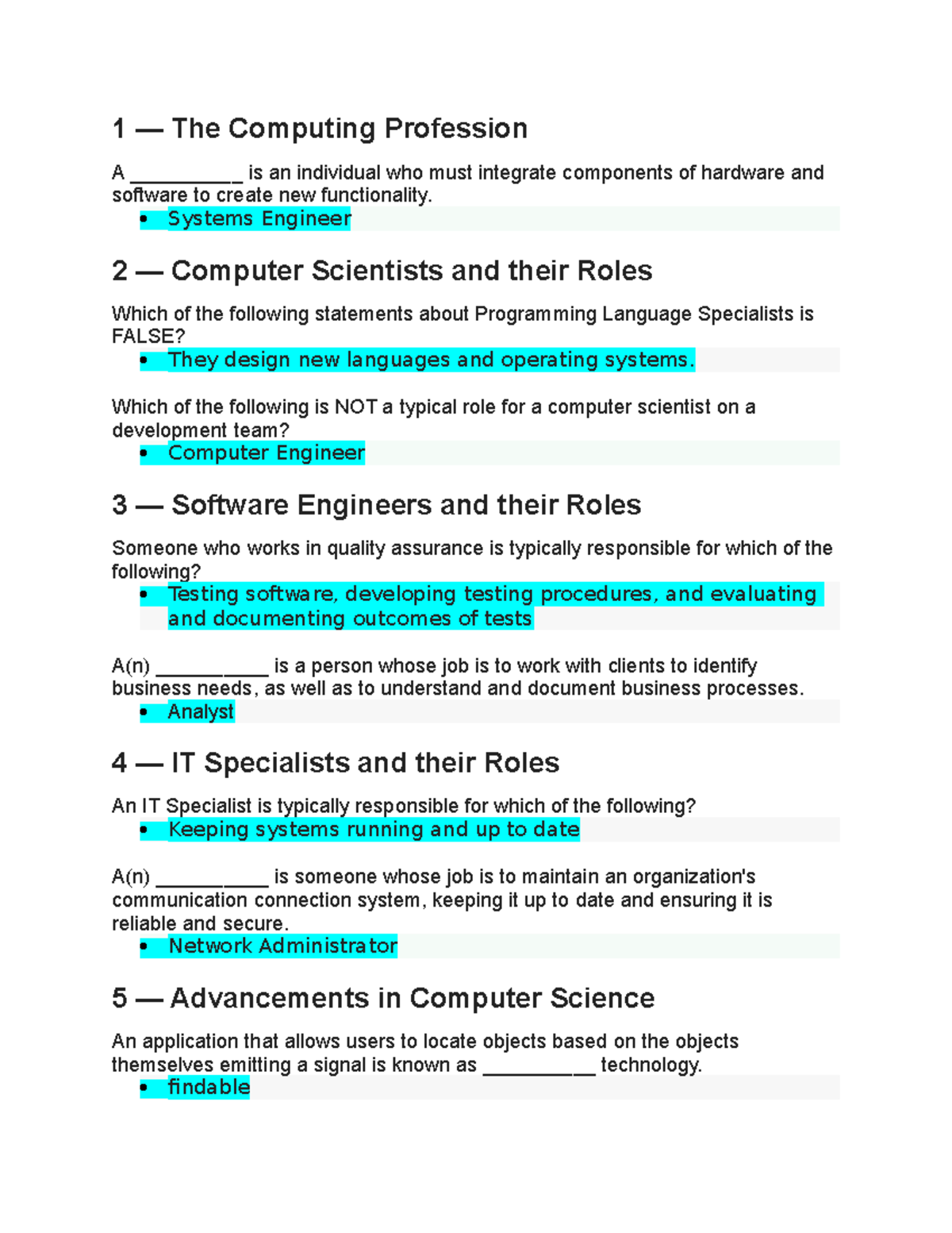 Introduction to Technology Unit 4- Challenge 3- Professional Careers ...