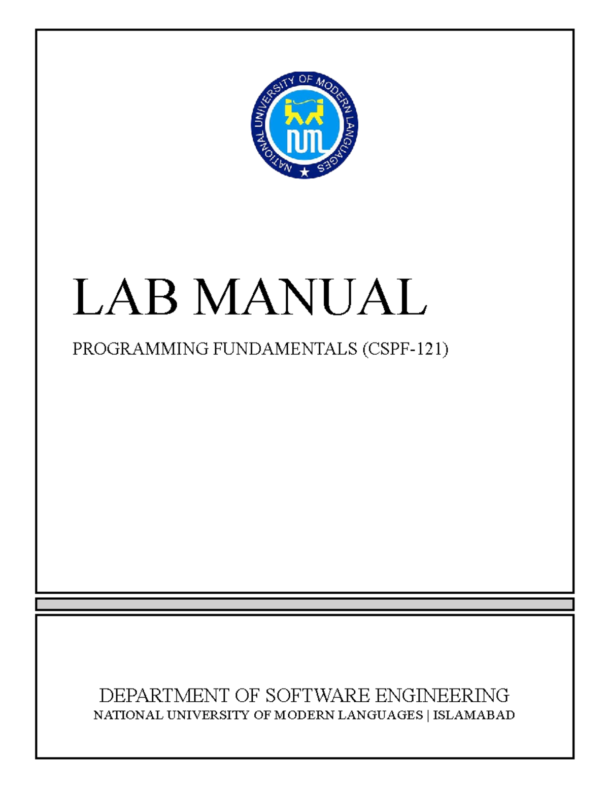 Slides Programming Fundamentals LAB Sir Talal - Software Engineering ...