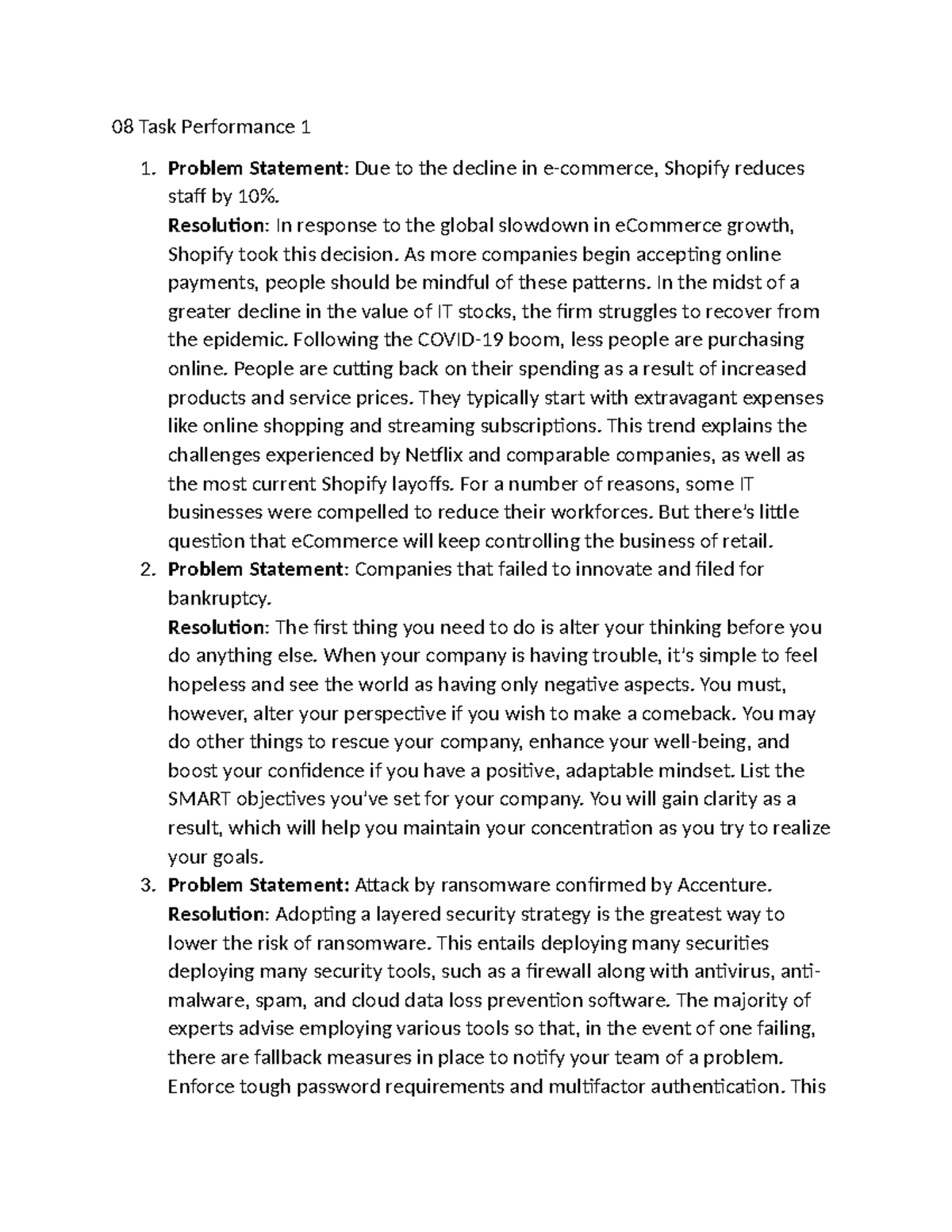 08 Task Performance 1 Profissue - 08 Task Performance 1 1. Problem ...