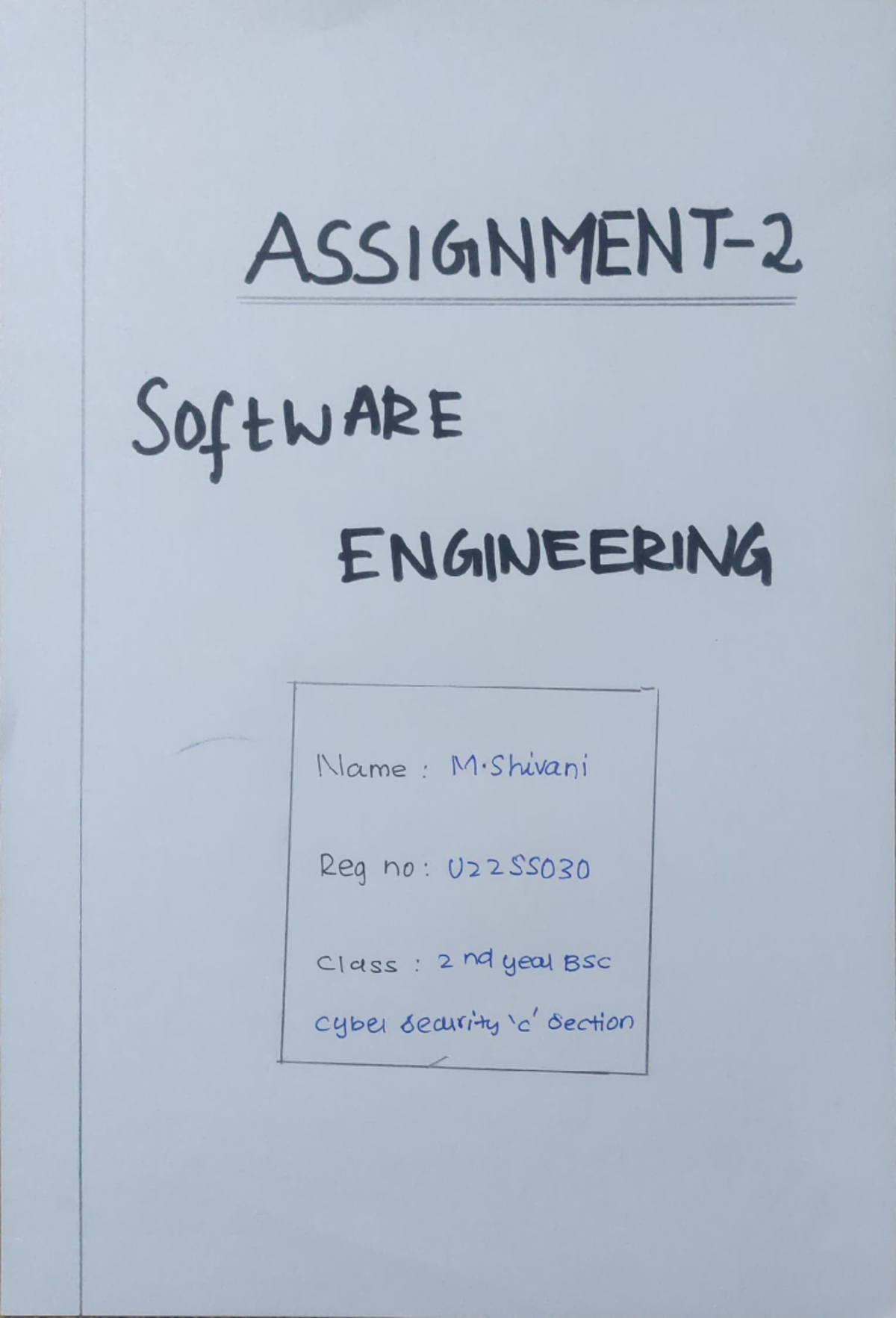 SE Assignment 2 - Summary Software - AssIGNMENT- SoçtJ ARE ENGINEERING ...