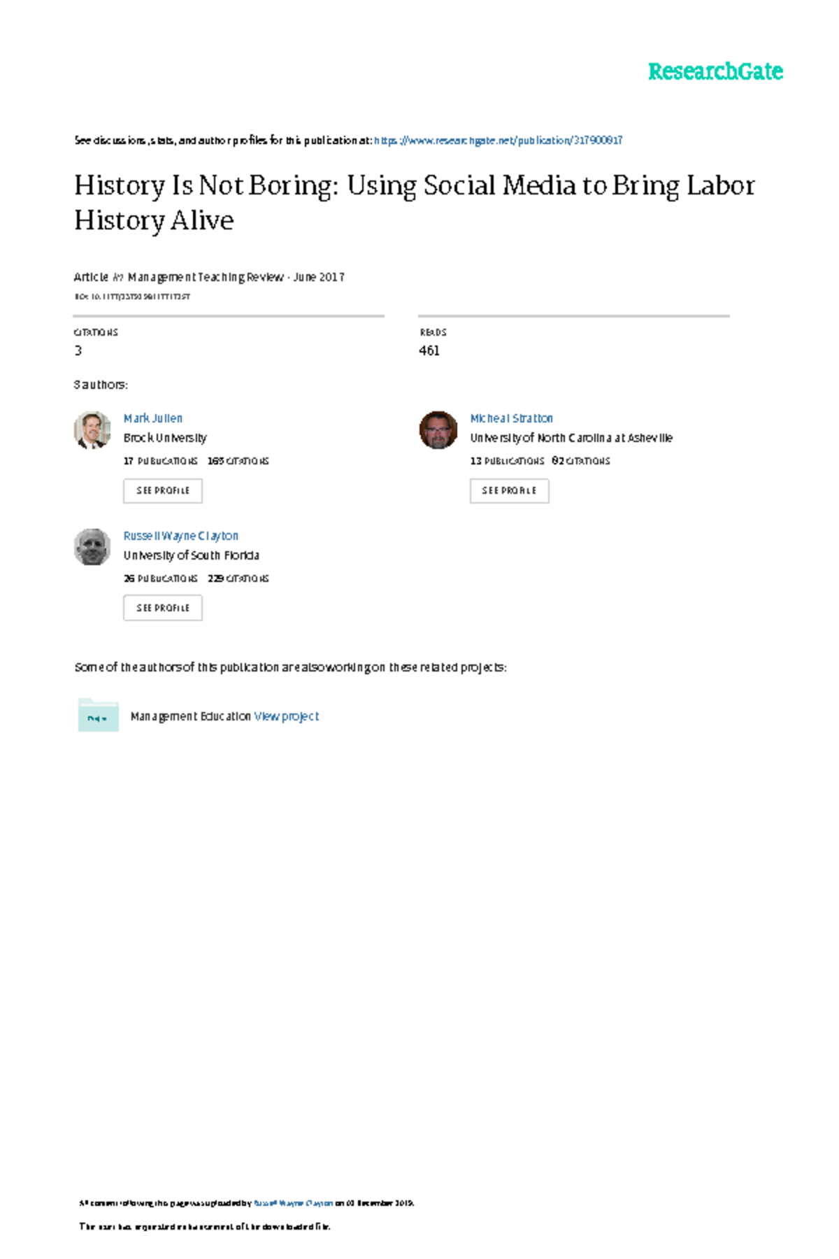 Julien Stratton Clayton 2017-historyisnotboring - See discussions ...