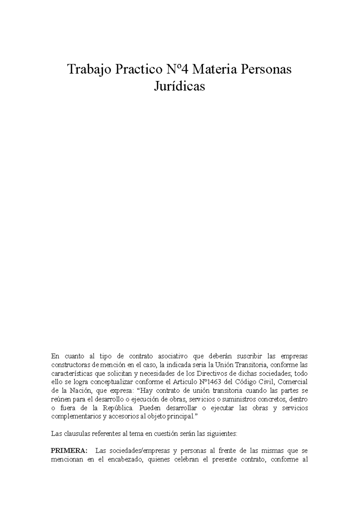 Trabajo Practico N°4 Materia Personas Jurídicas - Trabajo Practico Nº4 Materia Personas ...