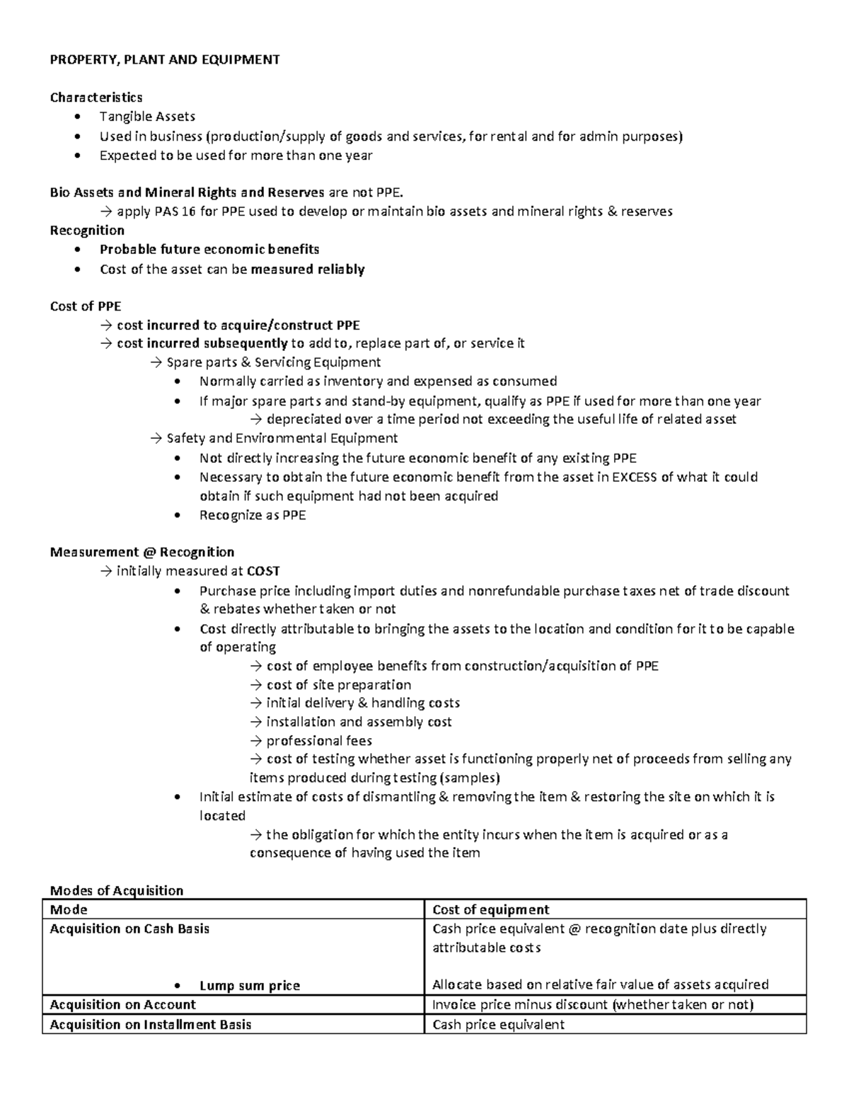 Reviewer in PPE - PROPERTY, PLANT AND EQUIPMENT Characteristics ...