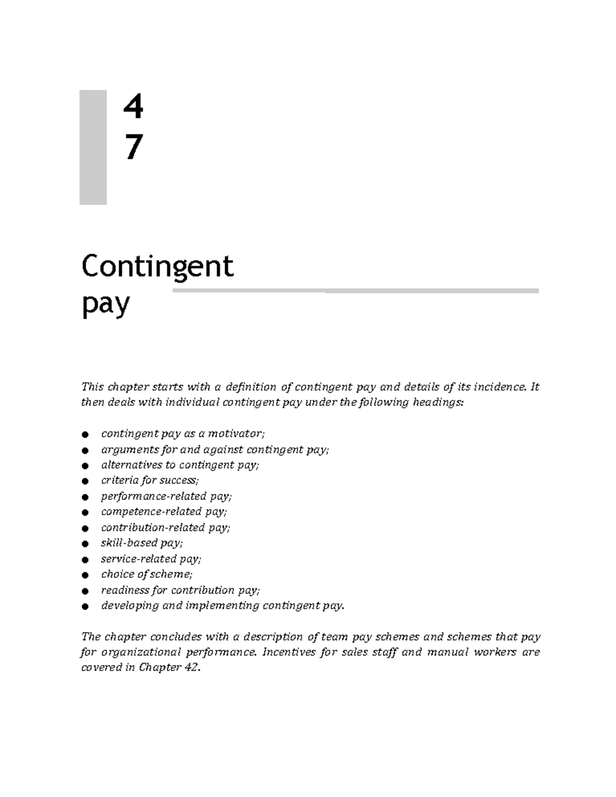 Contingent pay - It then deals with individual contingent pay under the ...