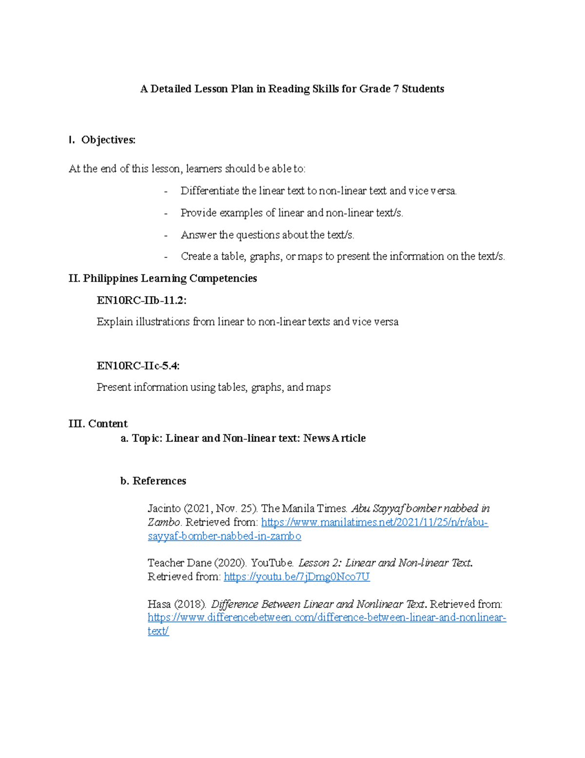 Detailed Lesson Plan in Reading (Mangaya, Roselle D - A Detailed Lesson ...