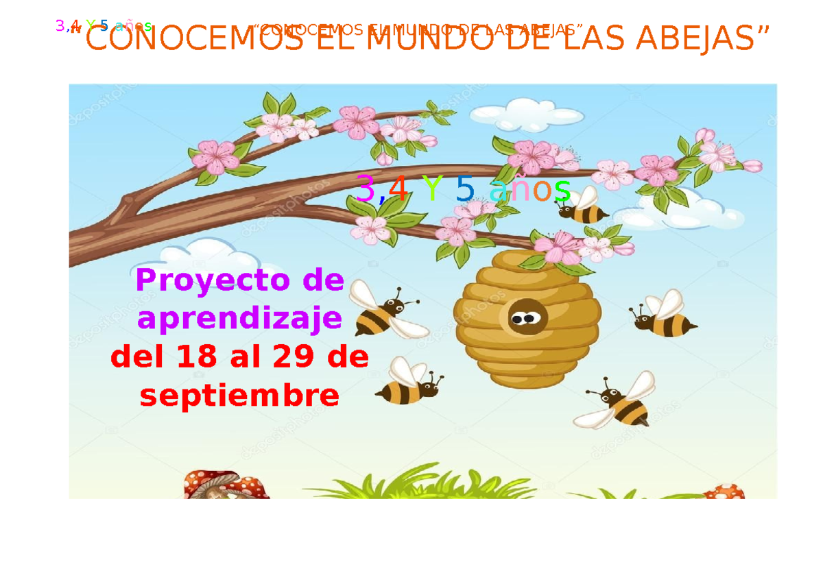 Proyecto Unidocente Abejitas - “CONOCEMOS EL MUNDO DE LAS ABEJAS” 3 , 4 ...