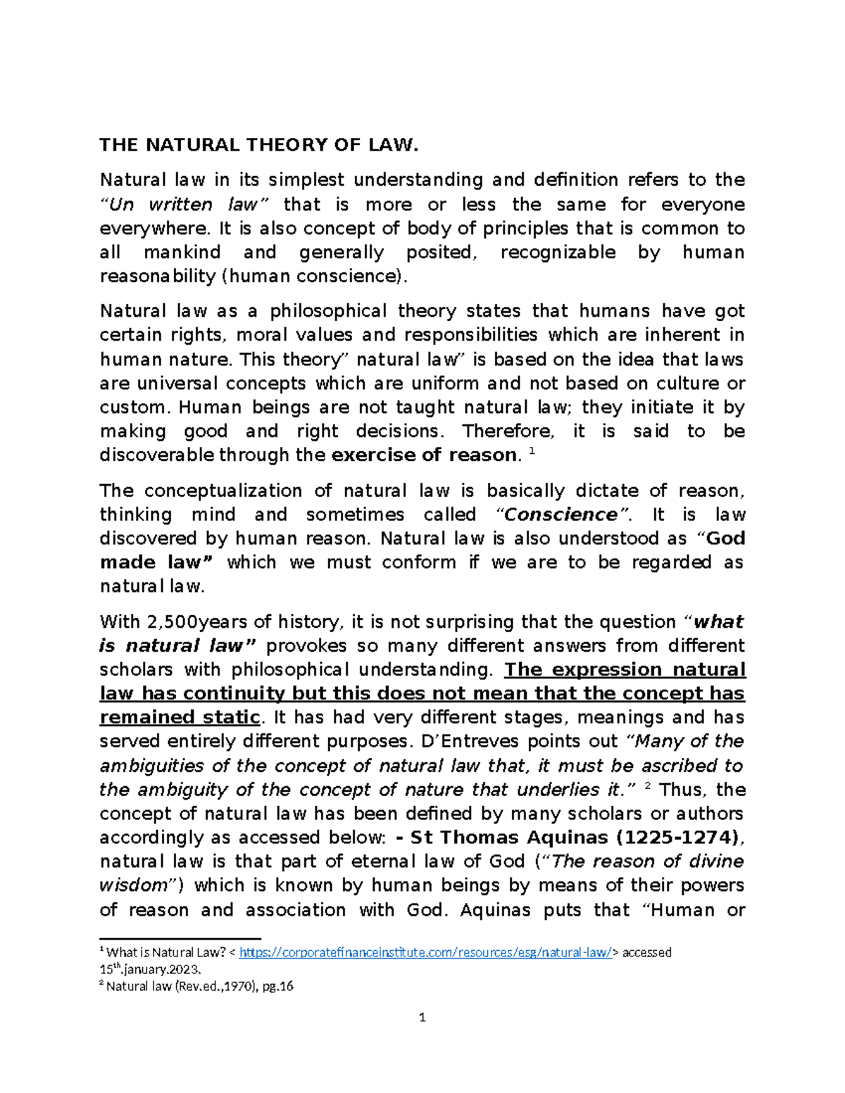 Natural Theory OF LAW - THE NATURAL THEORY OF LAW. Natural law in its ...