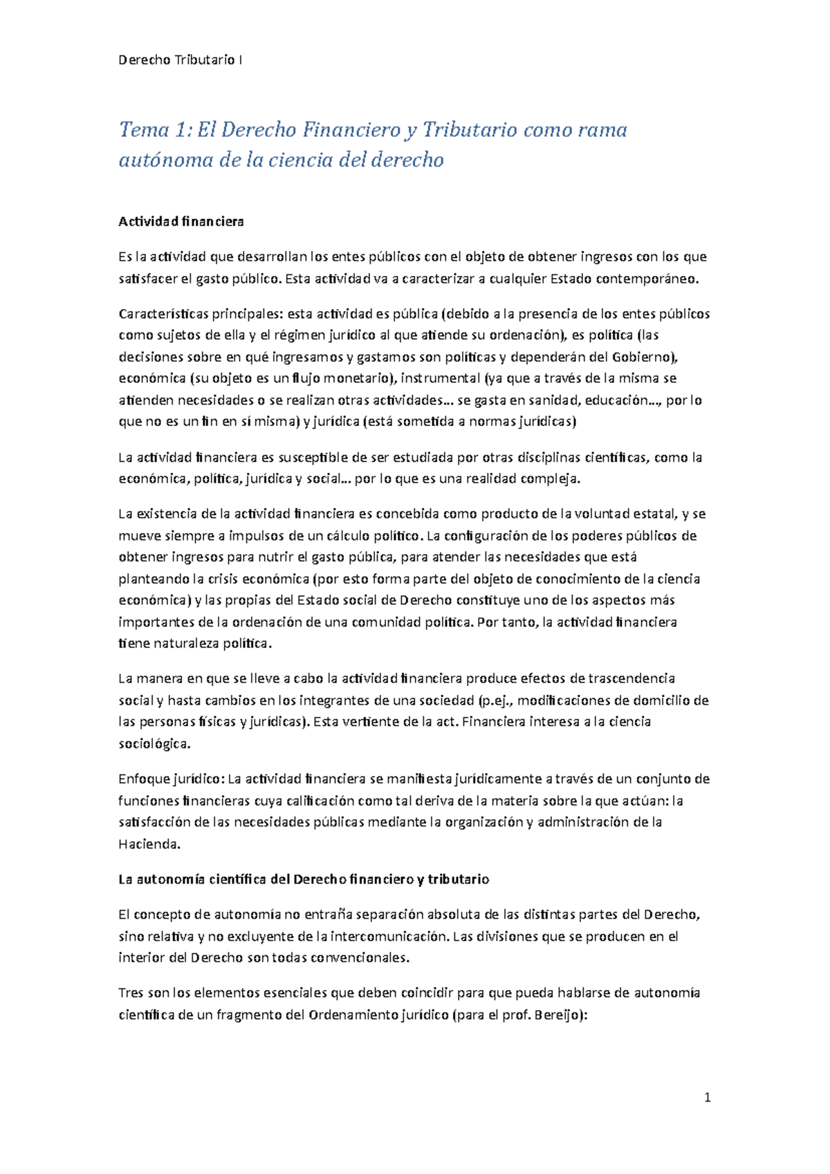 Apuntes, temas 1-17 - profesora Ana D'Ocon - Tema 1: El Derecho ...