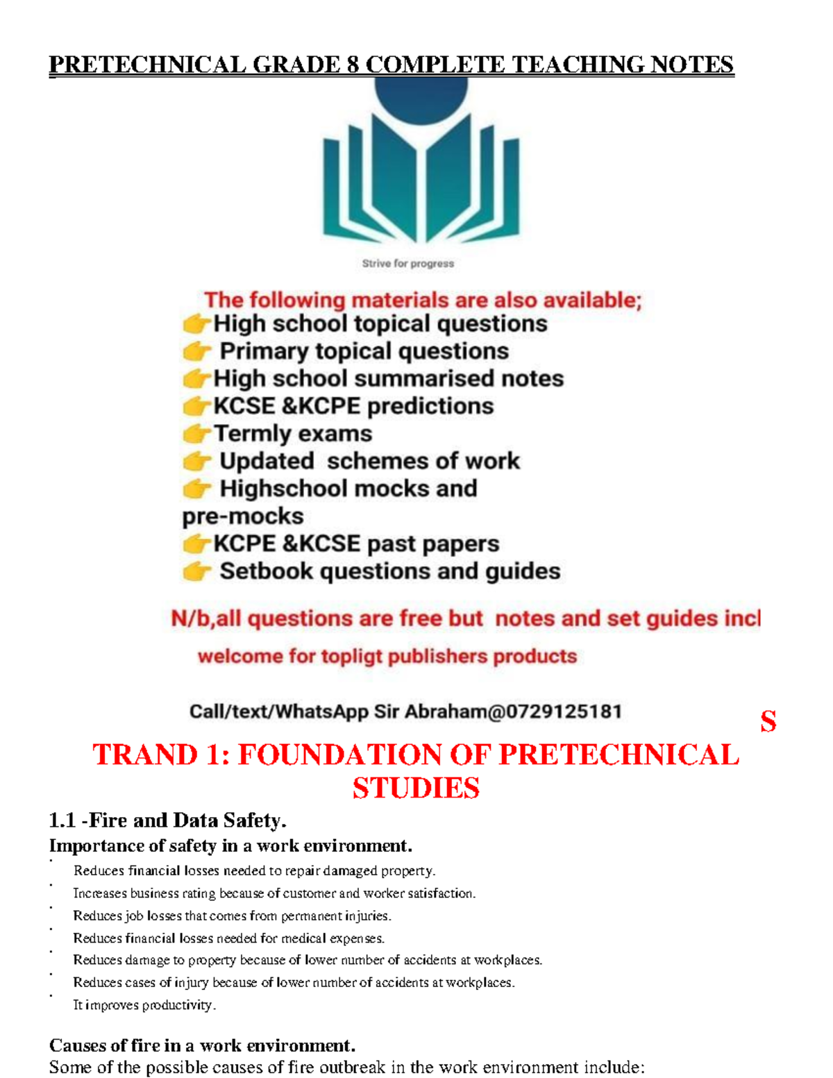 Pretechnical Studies Grade 8 Notes - PRETECHNICAL GRADE 8 COMPLETE ...