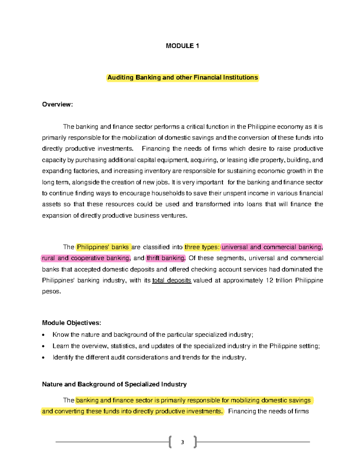 Inbound 1130544777282572759 - MODULE 1 Auditing Banking and other ...