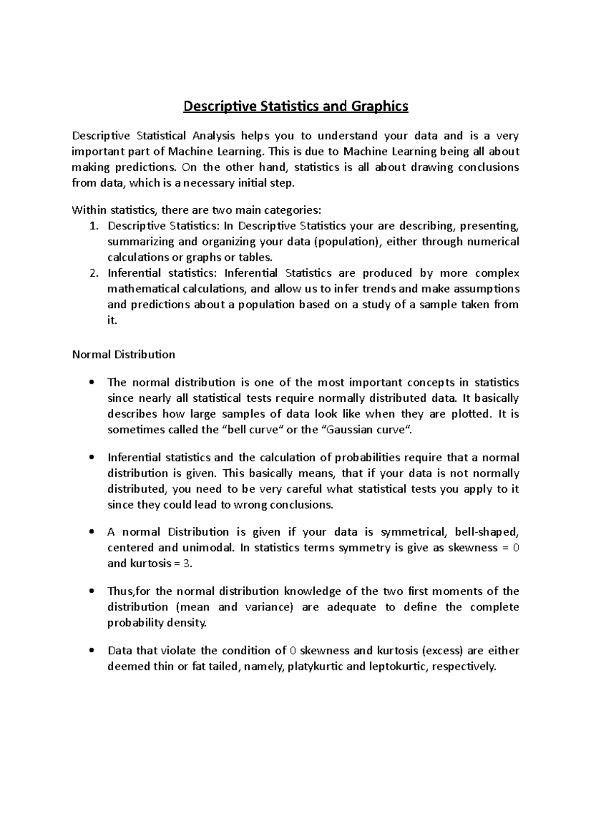 Descriptive Statistics and Graphics - Descriptive Statistics and ...