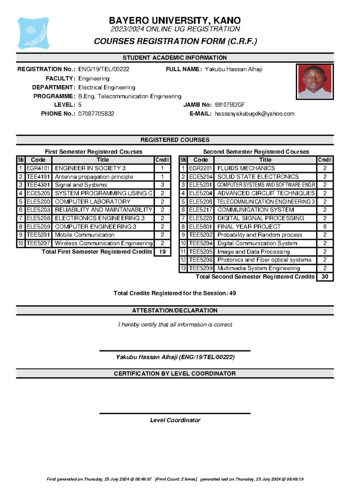 ENG.19 - .fhcc - BAYERO UNIVERSITY, KANO 2023/2024 ONLINE UG ...