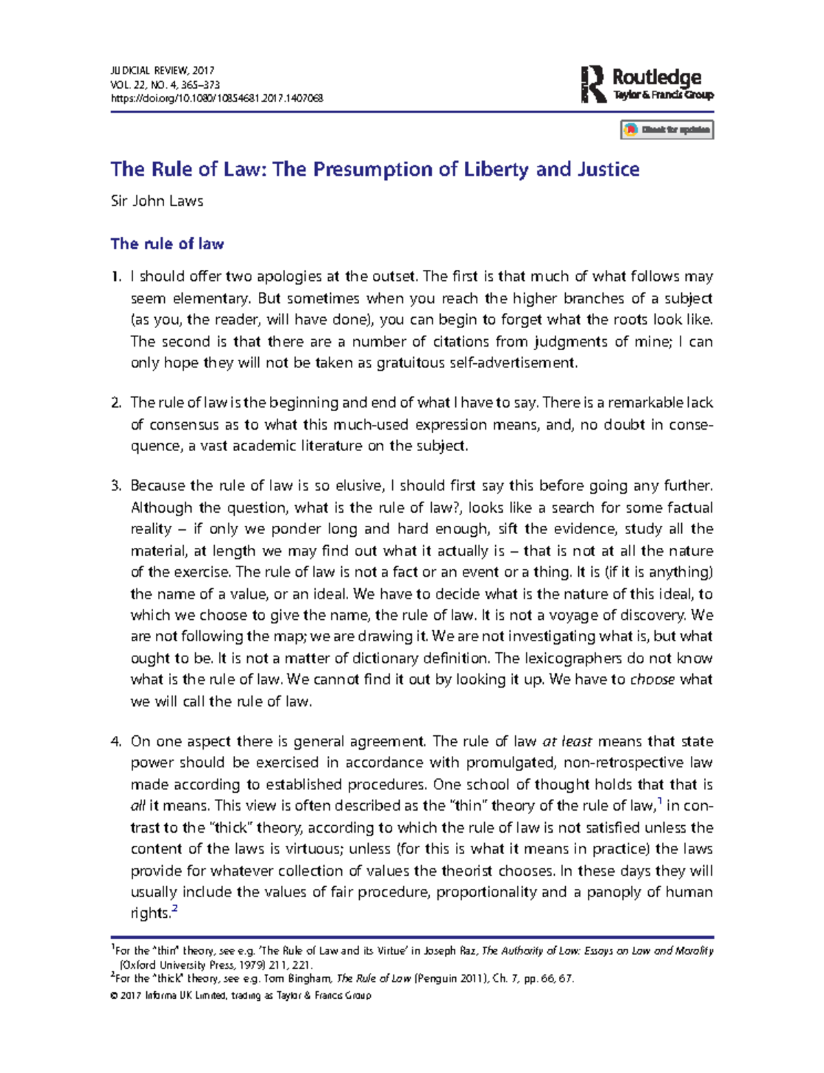 4 Rule of Law The presumption of Justice and Liberty - The Rule of Law ...