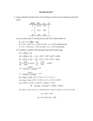 Problem set 1 solution - Problem set 1 Q1. Consider the three stocks in ...