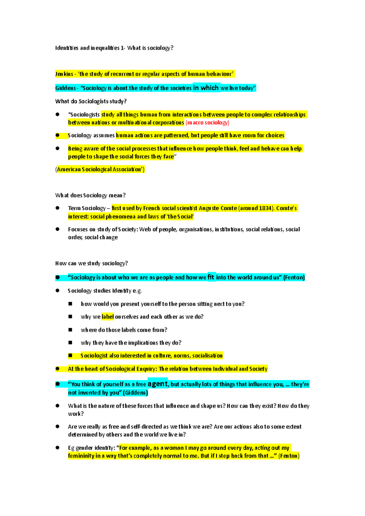 Identities and inequalities 1 - What is Sociology - Identities and ...