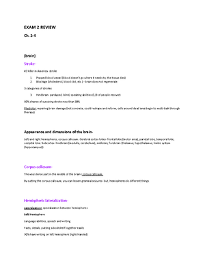 Exam 4 review - Introduction to Psychology - MINI EXAM 4 REVIEW ...