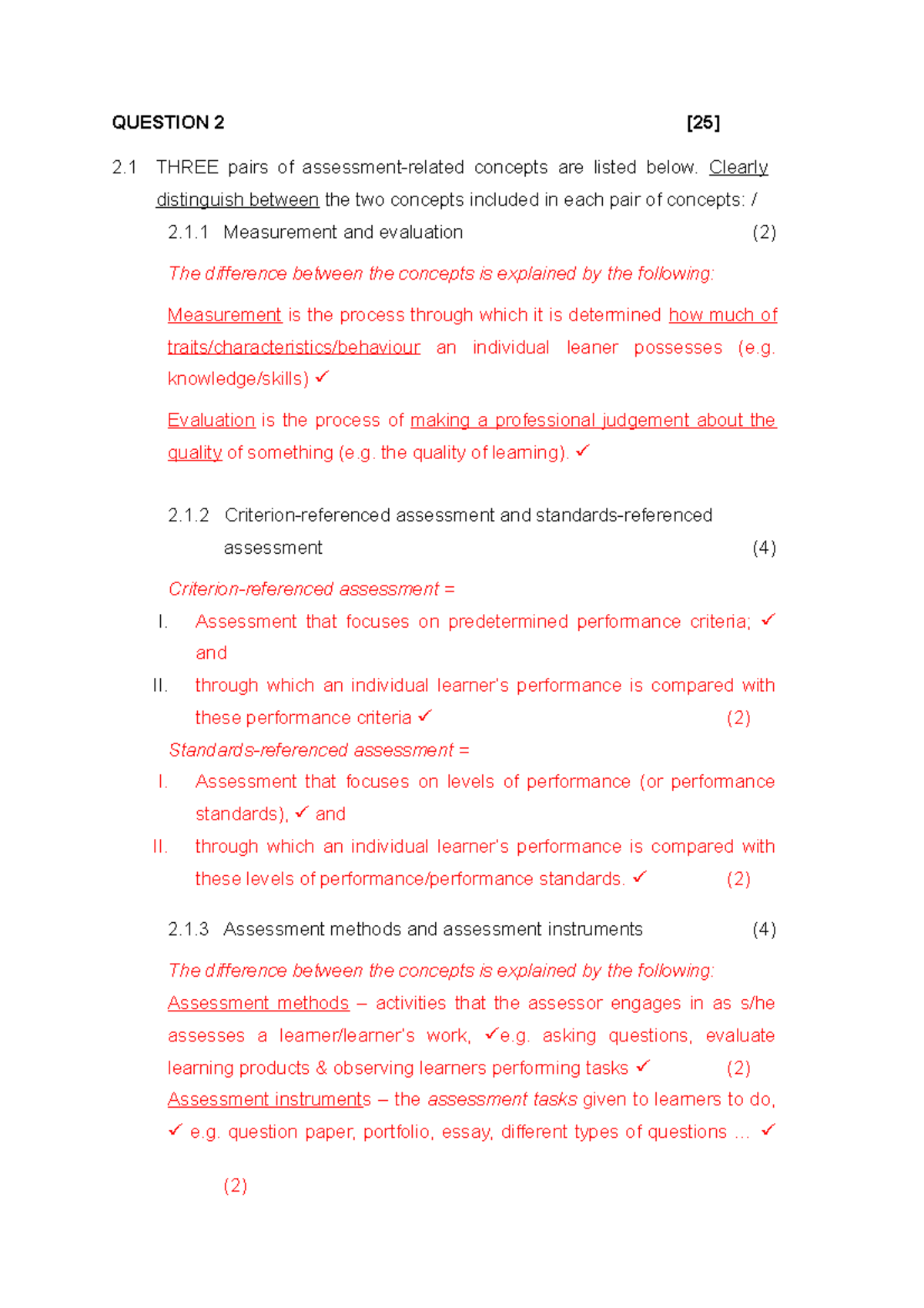 GPED 2 addtest 1 memo - GPEV2623 test 1 memo - QUESTION 2 [25] 2 THREE ...