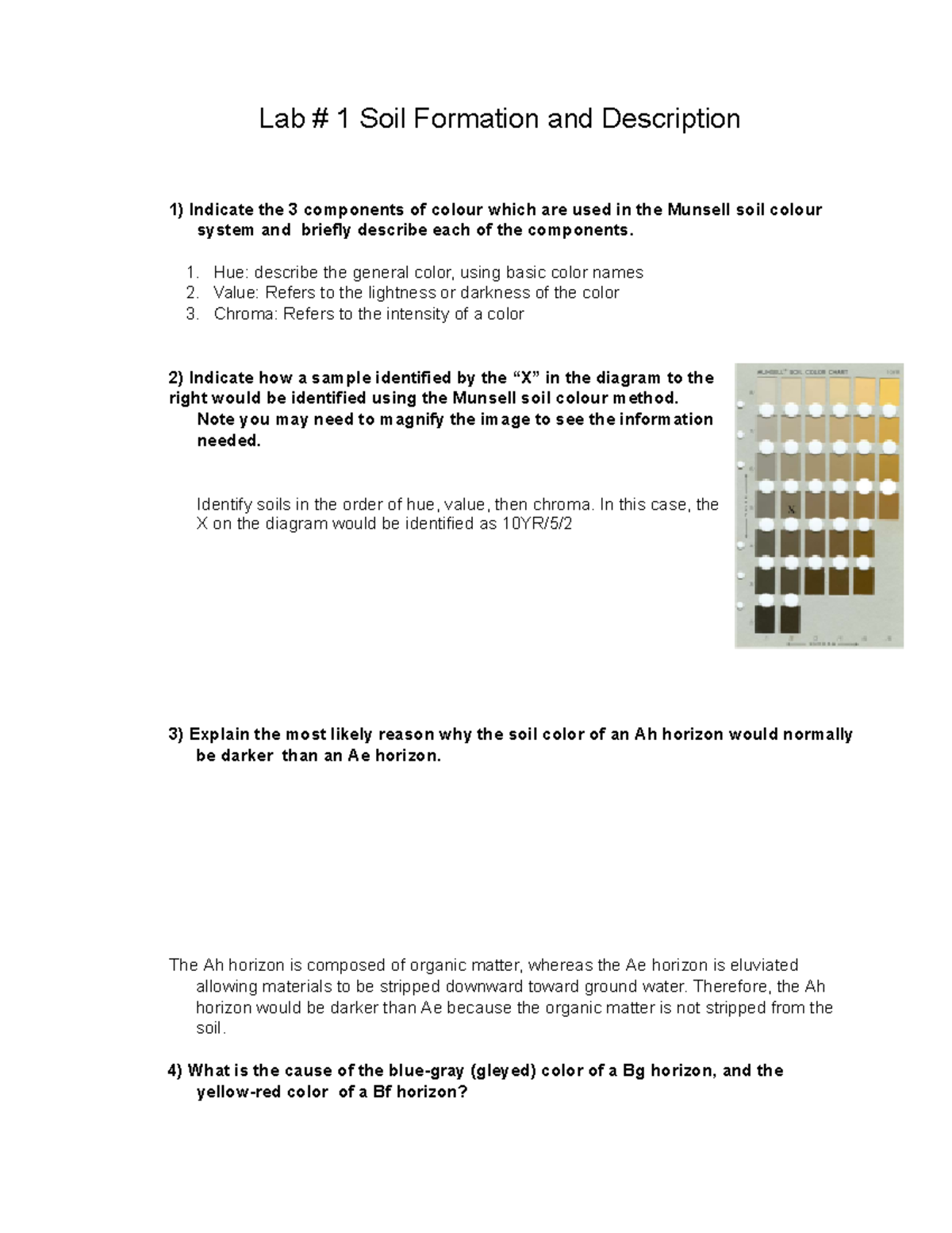 Sarah Lovely Lab 1 soil formation and classification - Lab # 1 Soil ...