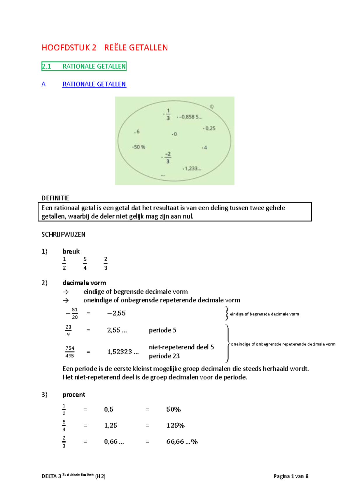 Theorie - Delta 3 (3u dubbele finaliteit) - H2 Reële getallen - 3u ...