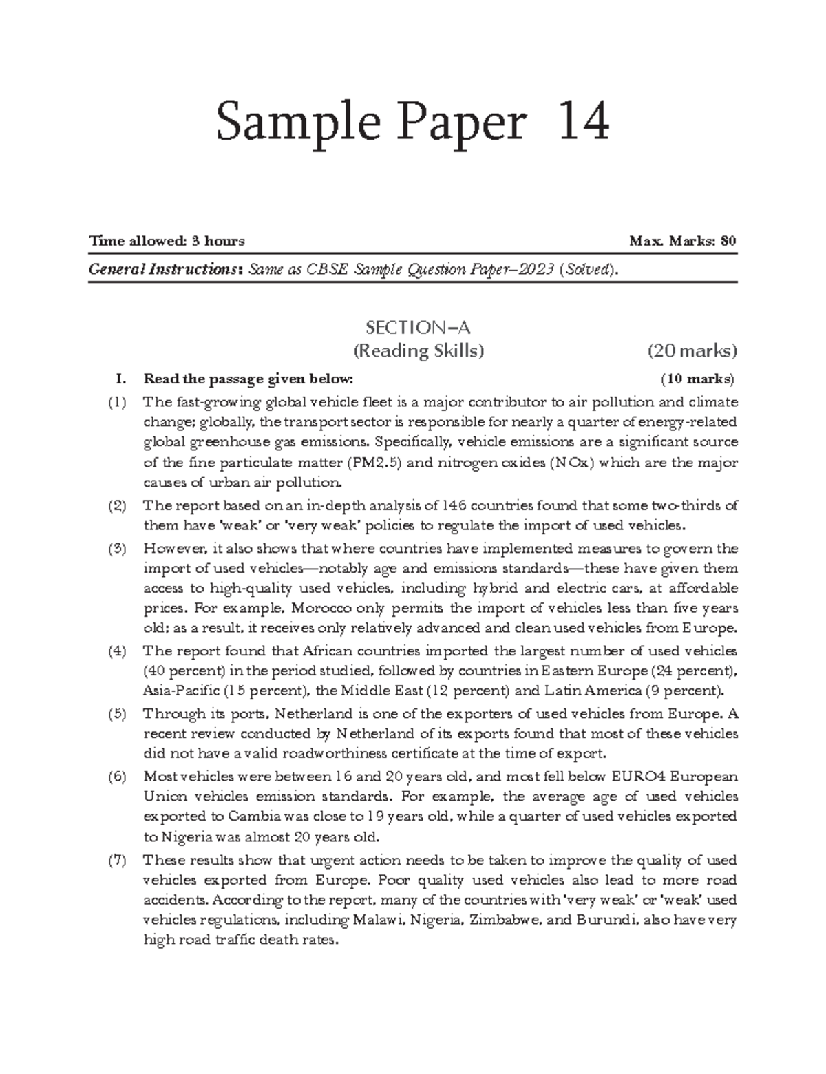Sample Paper -14 - a statement, picture in words, or account that ...