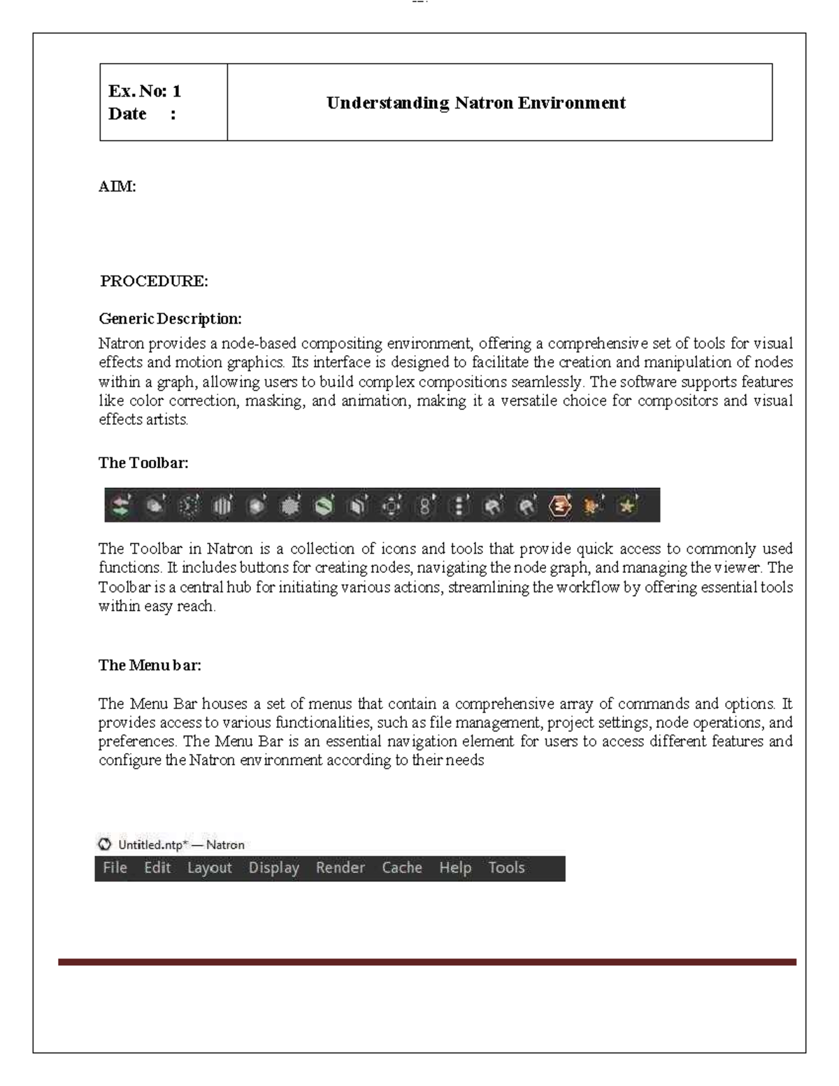 VFX Mannual - useful - AIM: PROCEDURE: Generic Description: Natron ...
