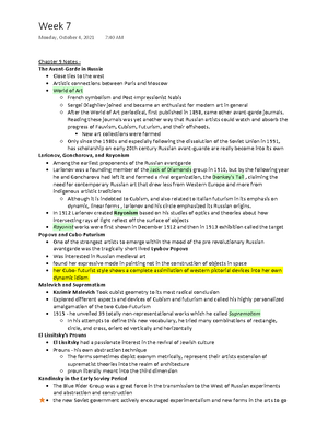 History of modern art notes 5 - Chapter 7 Notes -Cubism - By 1910 ...