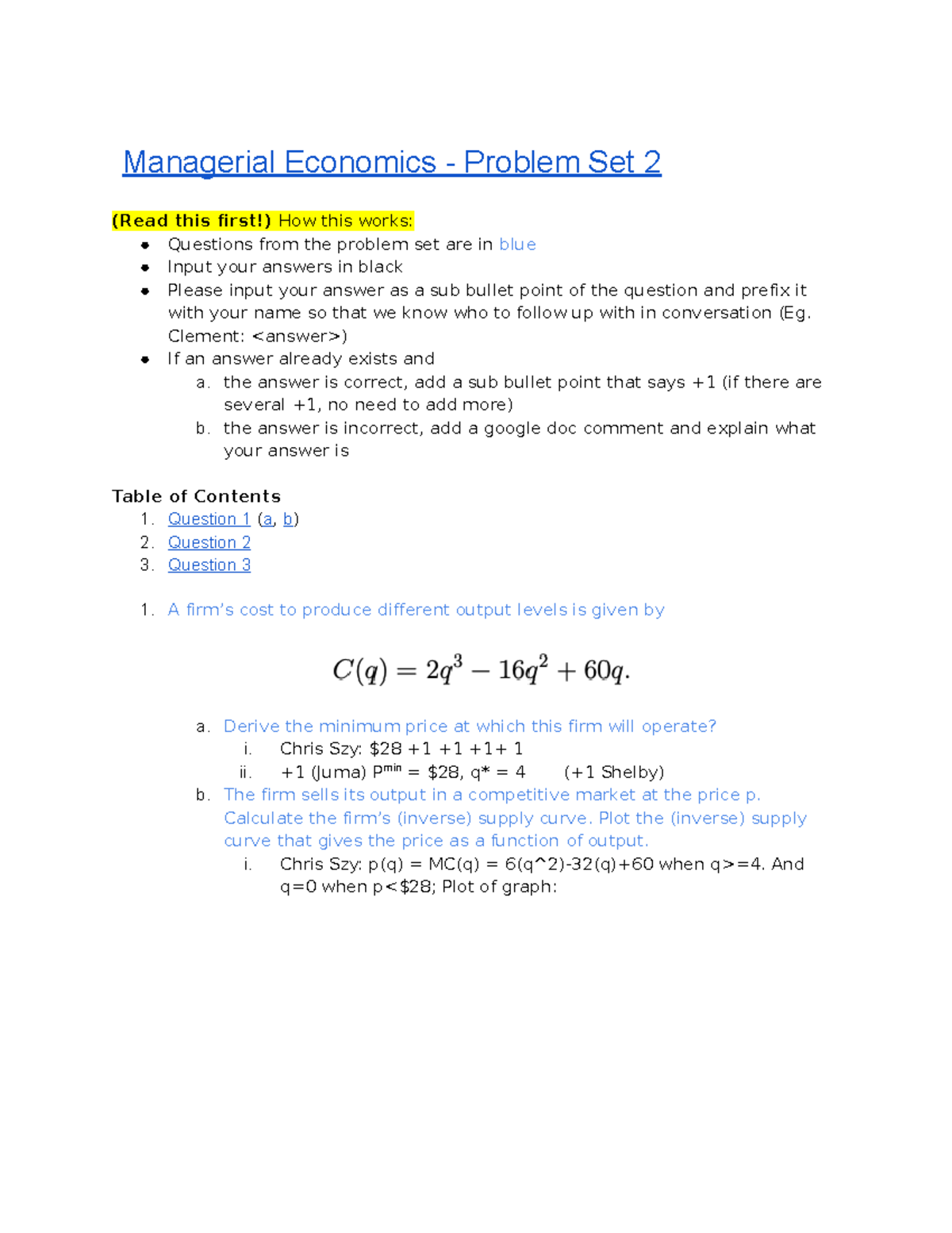Managerial Economics - Problem Set 2 - AF210 - UMass Boston - Studocu