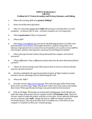 CHM376 Fa23 PS8 - practice sheet for exam practice - CHM376 Biochemistry I Fall 2023 Problem Set ...