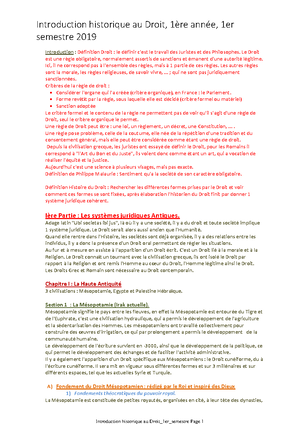 U13 Introduction historique au droit - U13 : INTRODUCTION HISTORIQUE AU DROIT - Studocu