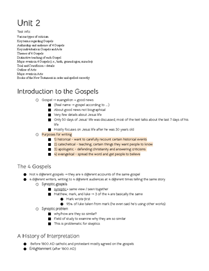 Written Assignment 1 - New Testament - In the book 40 Questions About ...