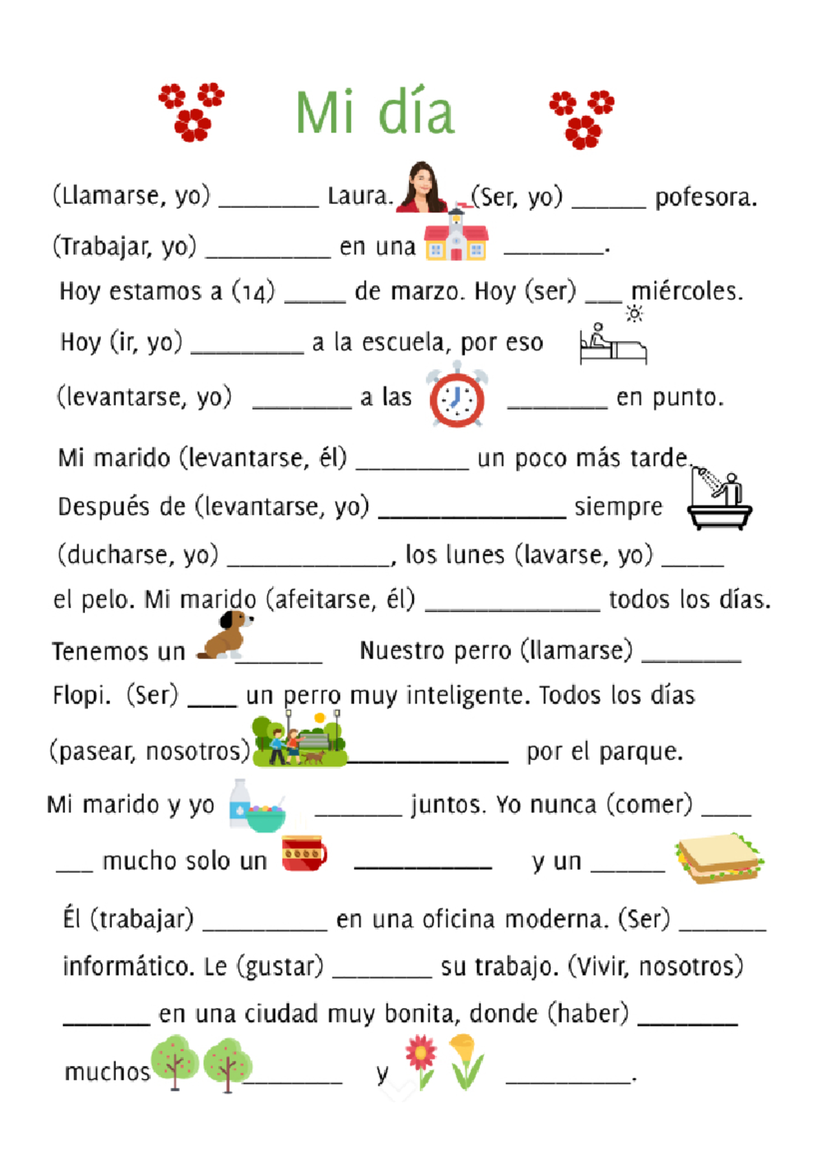 Mi dia - rutina diaria - a a i- f a M | d | a a: (Llamarae, ya) Laura ...