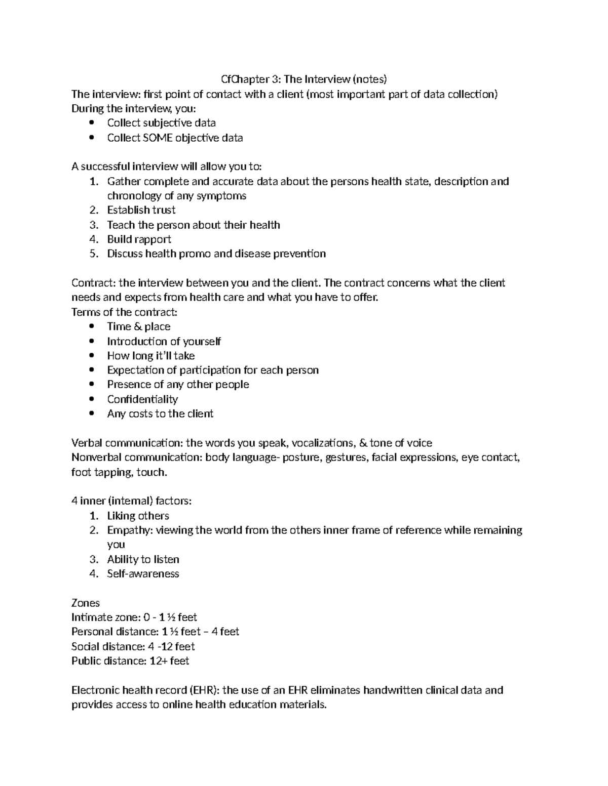 (HA) Chapter 3- The Interview (notes) - CfChapter 3: The Interview ...