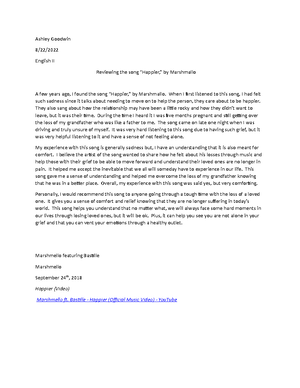 Eng 210 week 2 - weekk 2 - Writing Reaction and Review Raven Carr ...