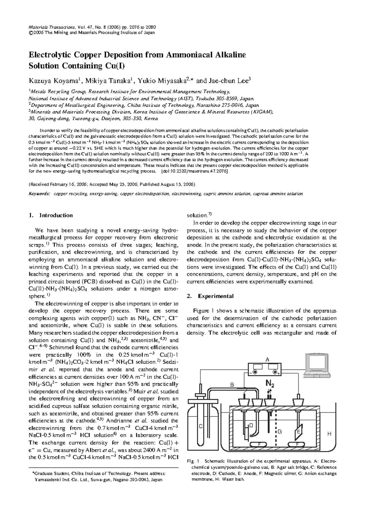 From Ammoniacal Alkaline - Electrolytic Copper Deposition from ...