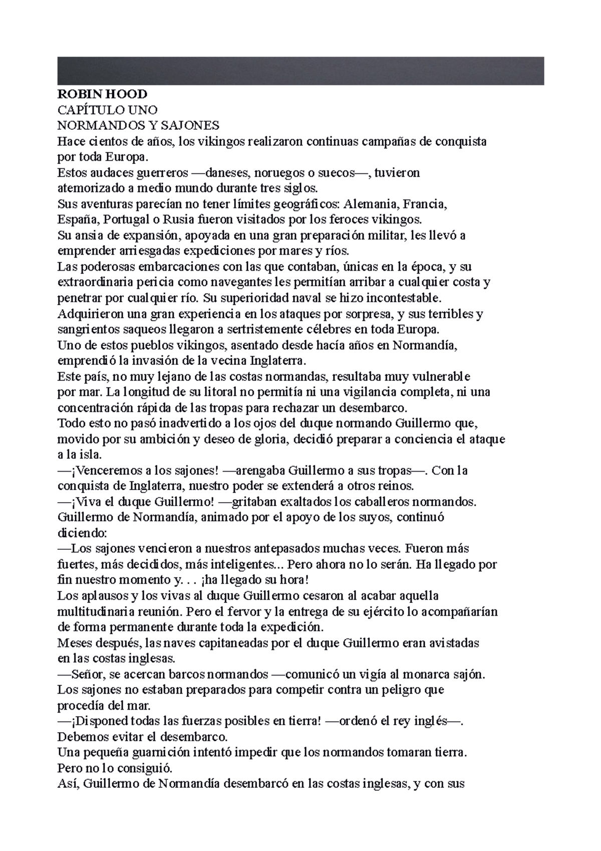 Robin HOOD - RESUMEN - ROBIN HOOD CAPÍTULO UNO NORMANDOS Y SAJONES Hace ...