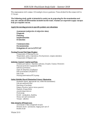 Foundations study guide - Foundations exam 1 study guide Clinical Reasoning: Purposeful Informed ...