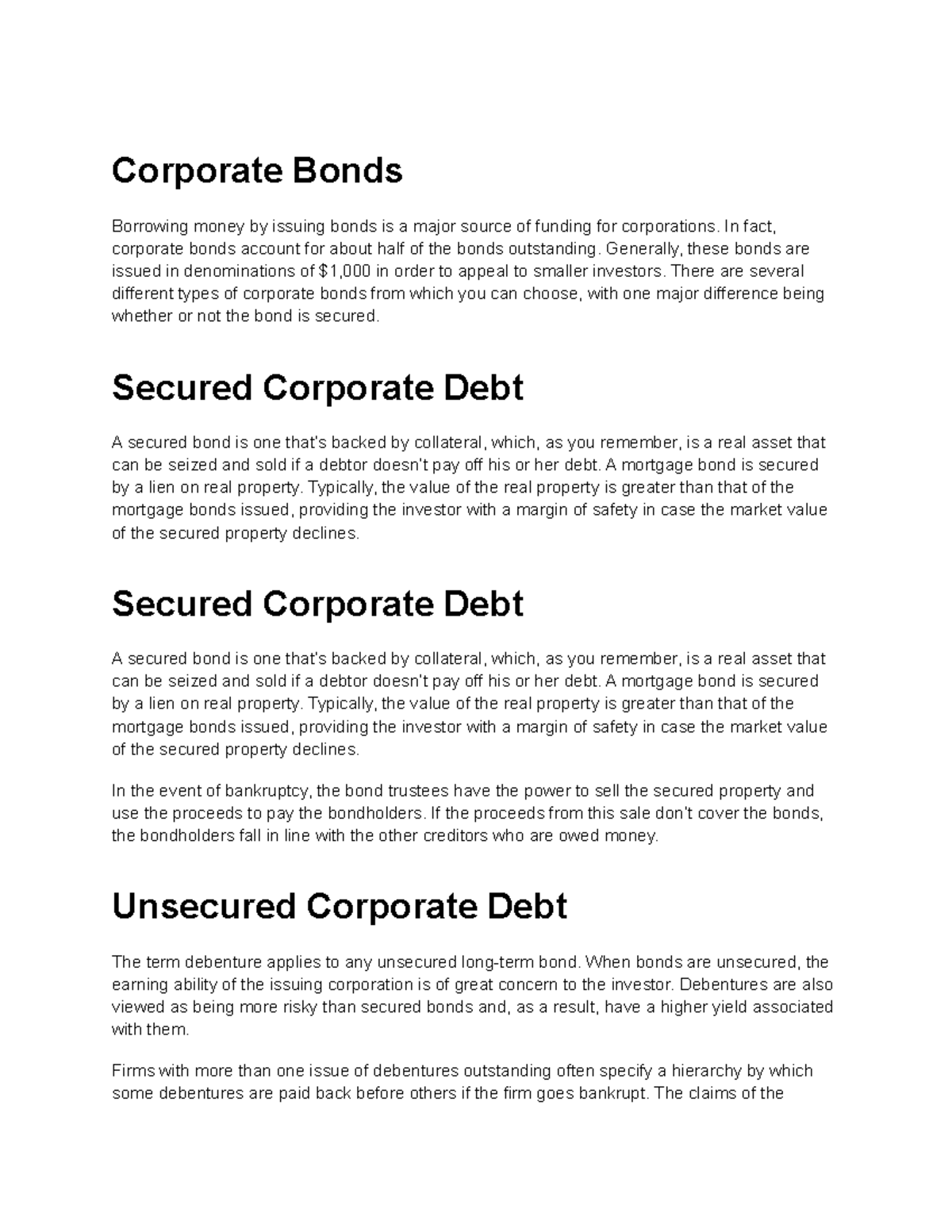 Consumer and family finances week 21 pt - Corporate Bonds Borrowing ...