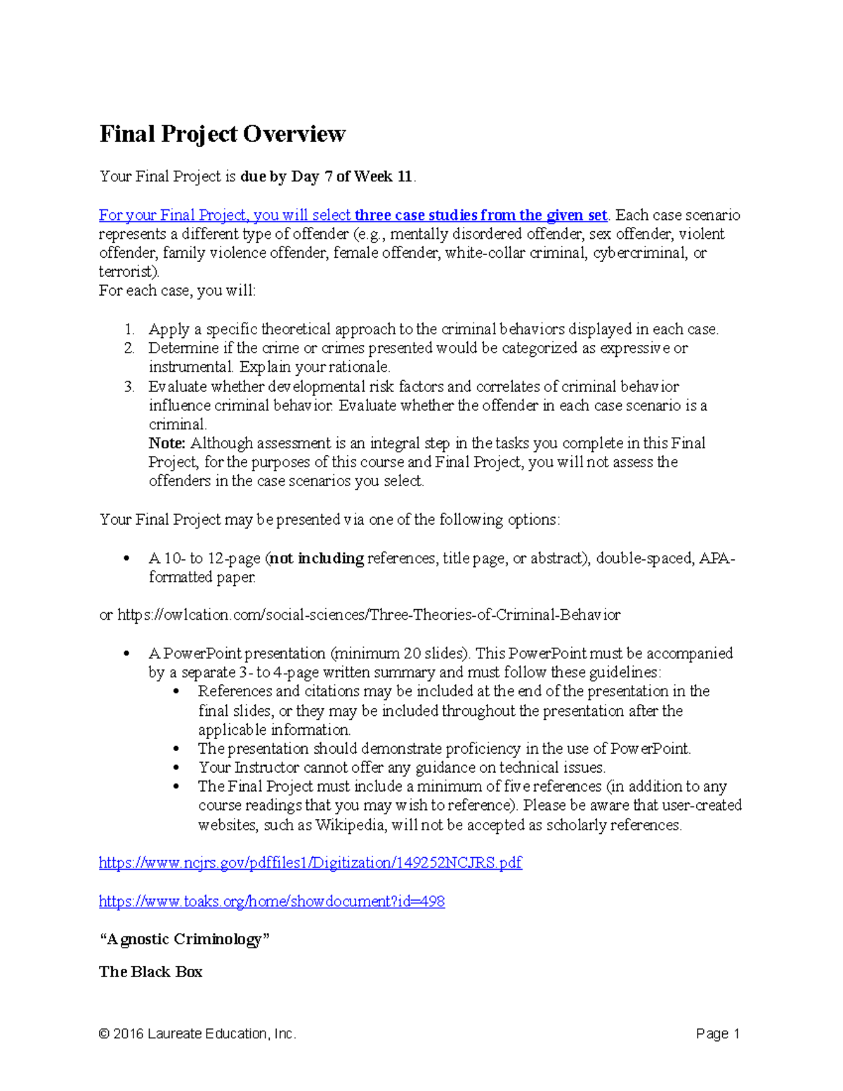 FPSY-8135-Final Project - Final Project Overview Your Final Project is ...