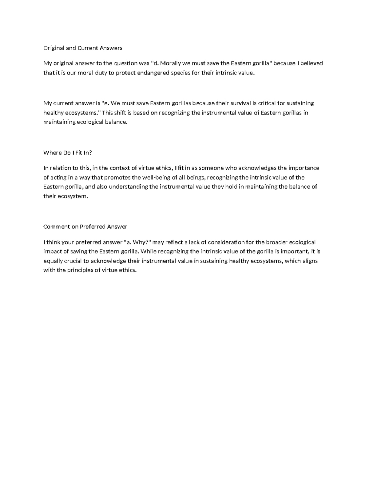 Sus - Assessment - Original and Current Answers My original answer to ...