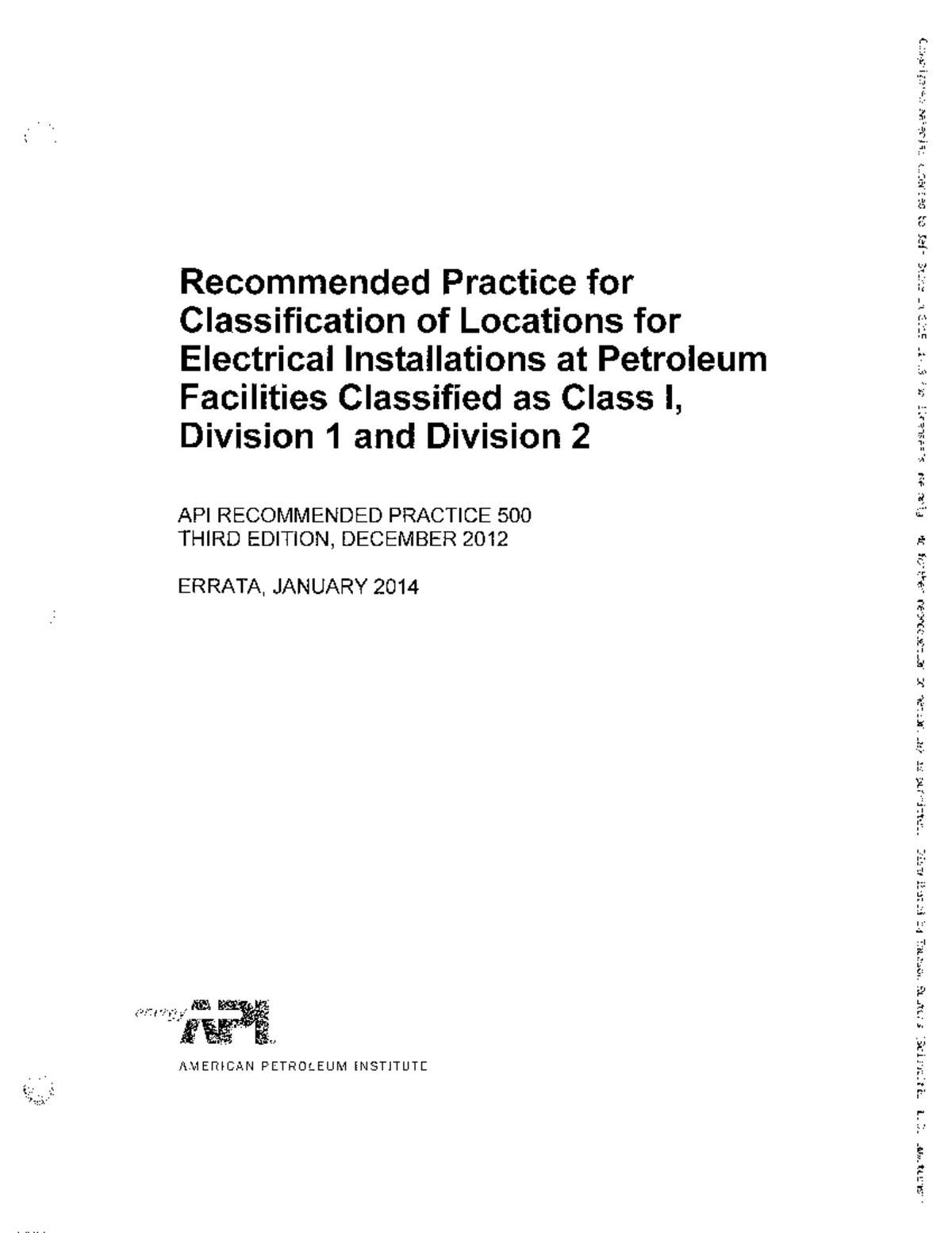 API 500-2012 - API - EM 2413 - Studocu