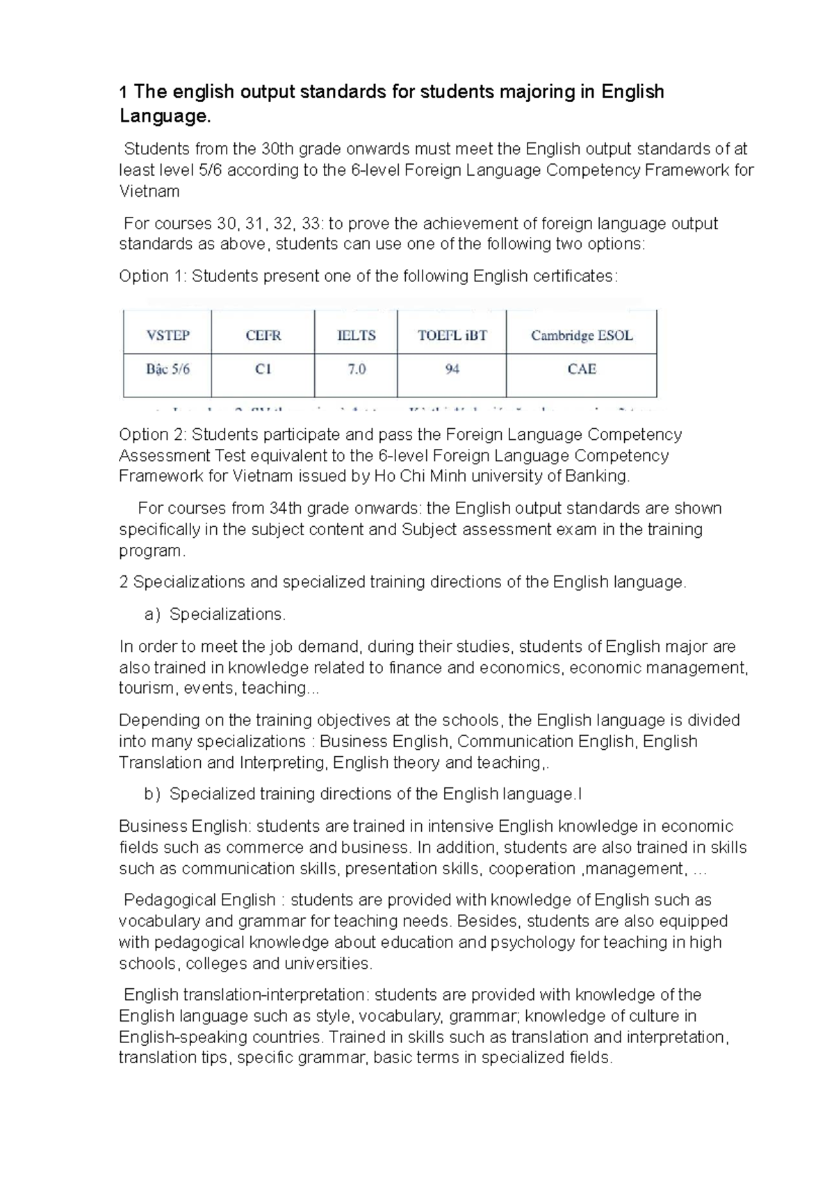 Thuyet-trinh - no any comments - 1 The english output standards for ...