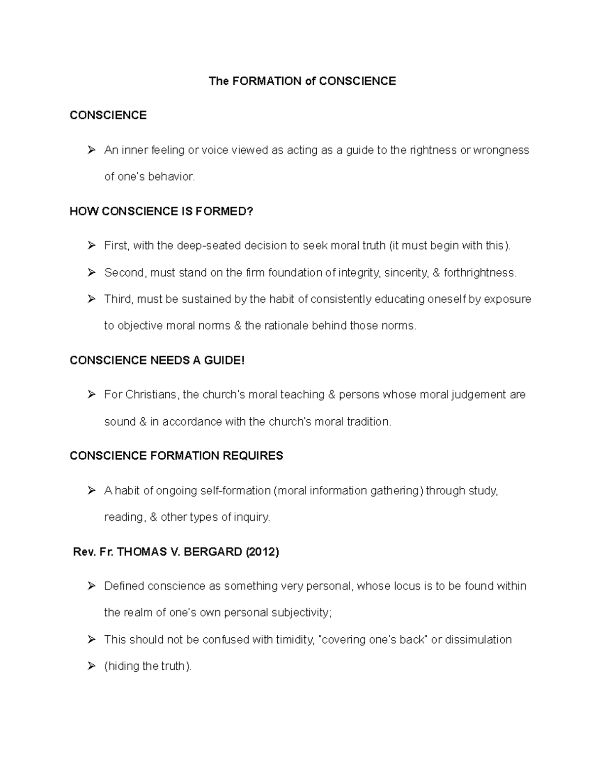 The Formation of Conscience - The FORMATION of CONSCIENCE CONSCIENCE An ...